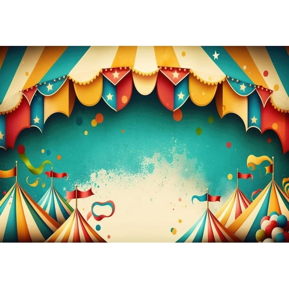 Red Stripe Circus Tent Carnival Kids Birthday Background Baby Shower ...