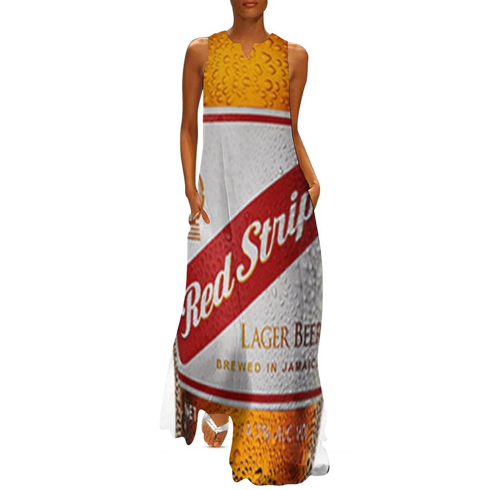 Red Stripe Cold Lager Beer Bottle Long Dress Dress vintage Elegant gown ...