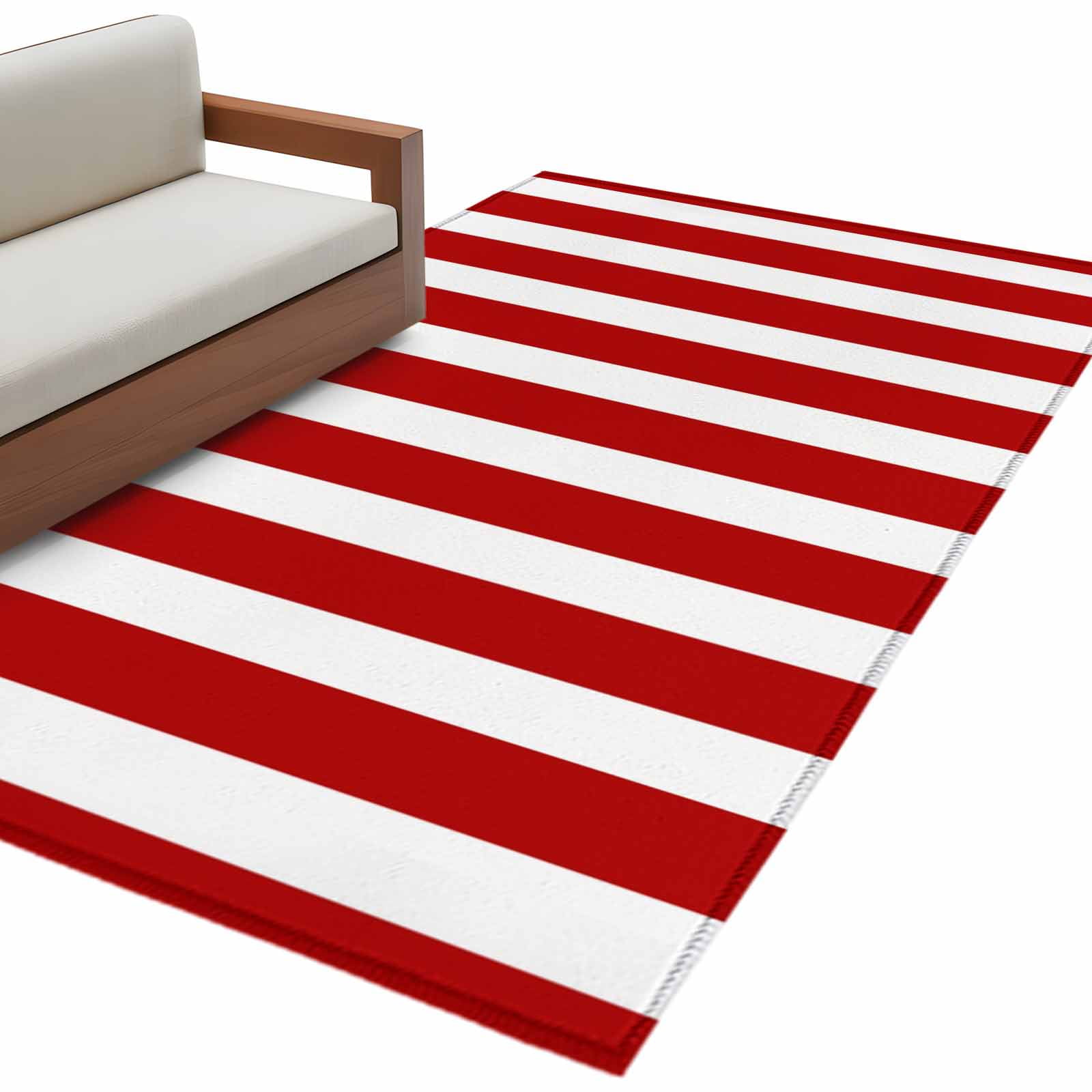 Red Striped Area Rug 3x5 FT, Non Slip Entryway Bedside Carpet ...