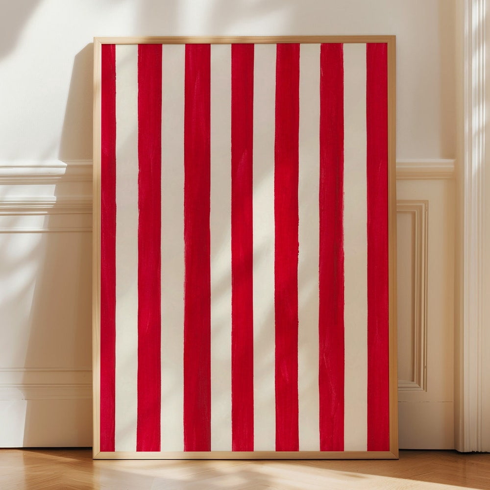 Red Striped Art Print, Trendy Red Print, Preppy Striped Art, Minimalist ...