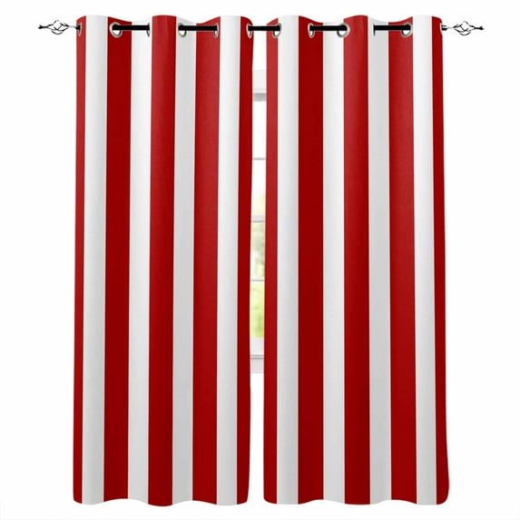 Red Striped Blackout Curtains 54 Inches Long, Christmas Farmhouse Red ...