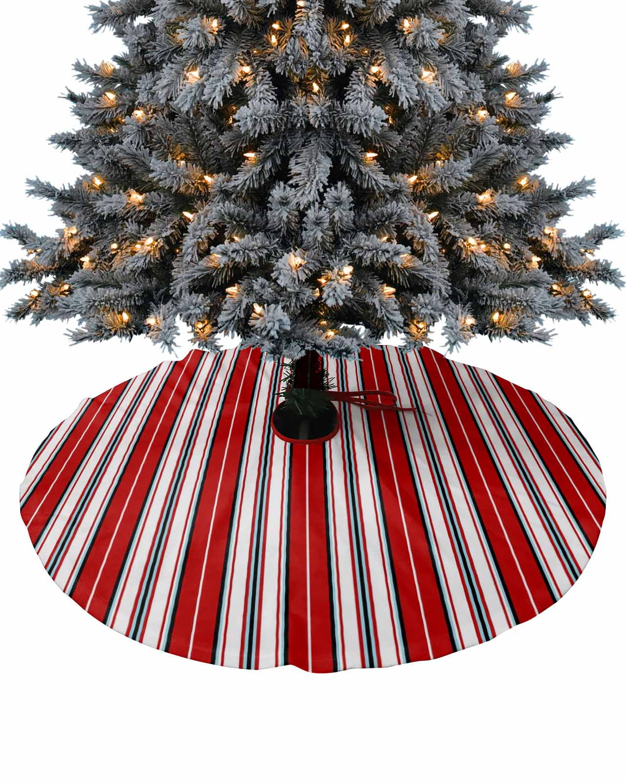 Red Striped Christmas Tree Skirt 48 Inches Large Christmas Skirt Tree ...