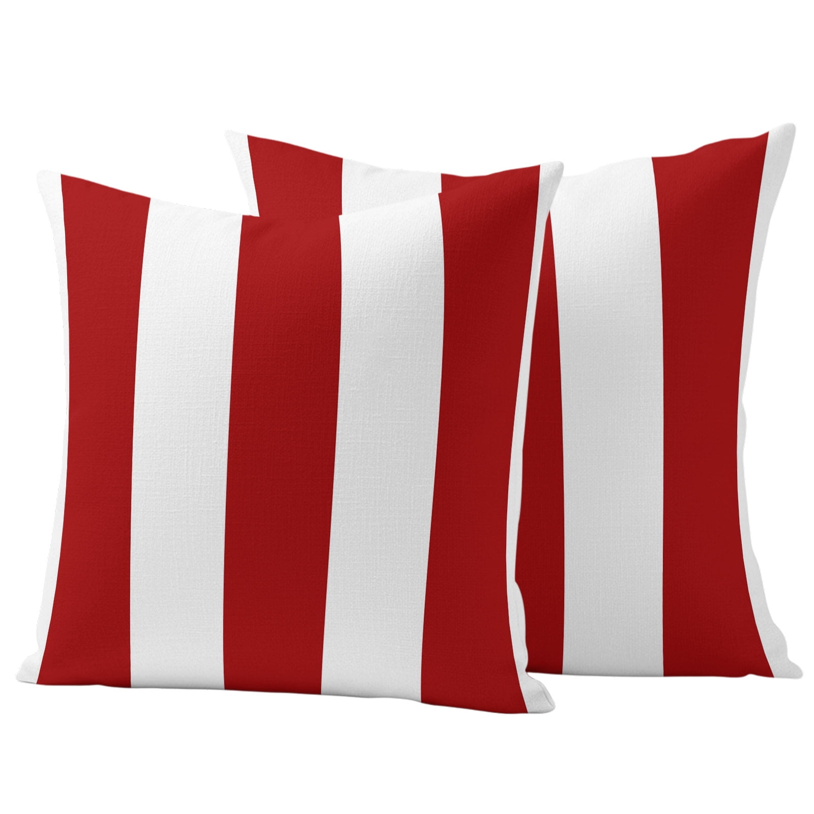 Red Striped Outdoor Waterproof Pillow Covers, Vertical Stripe Boho ...