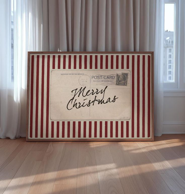 Red Striped Retro X.mas Poster Size 24''x36''-The Future Box - Walmart.com