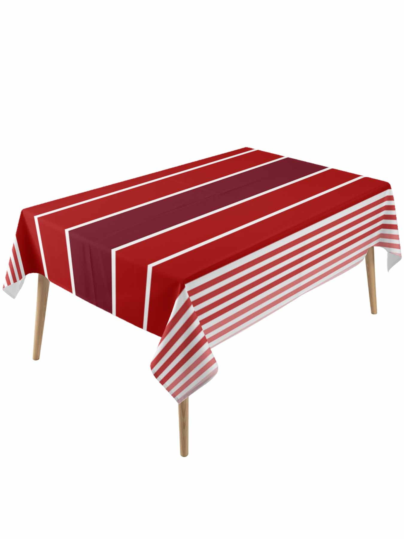 Red Striped Table Cloth, Modern Minimalist Gradient Lines Country ...
