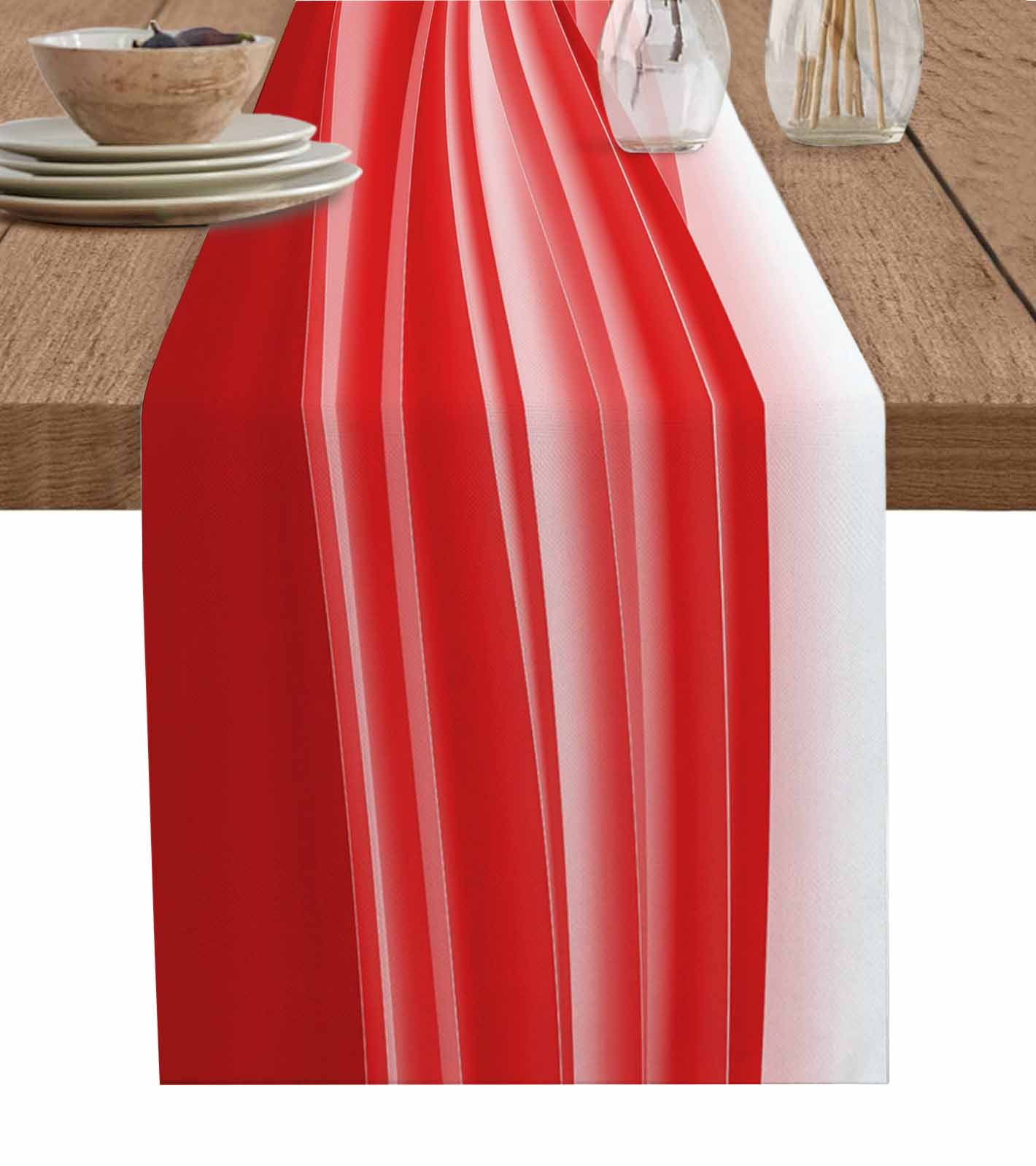 Red Striped Table Runner 108 Inches, Gradient Monochrome Modern ...