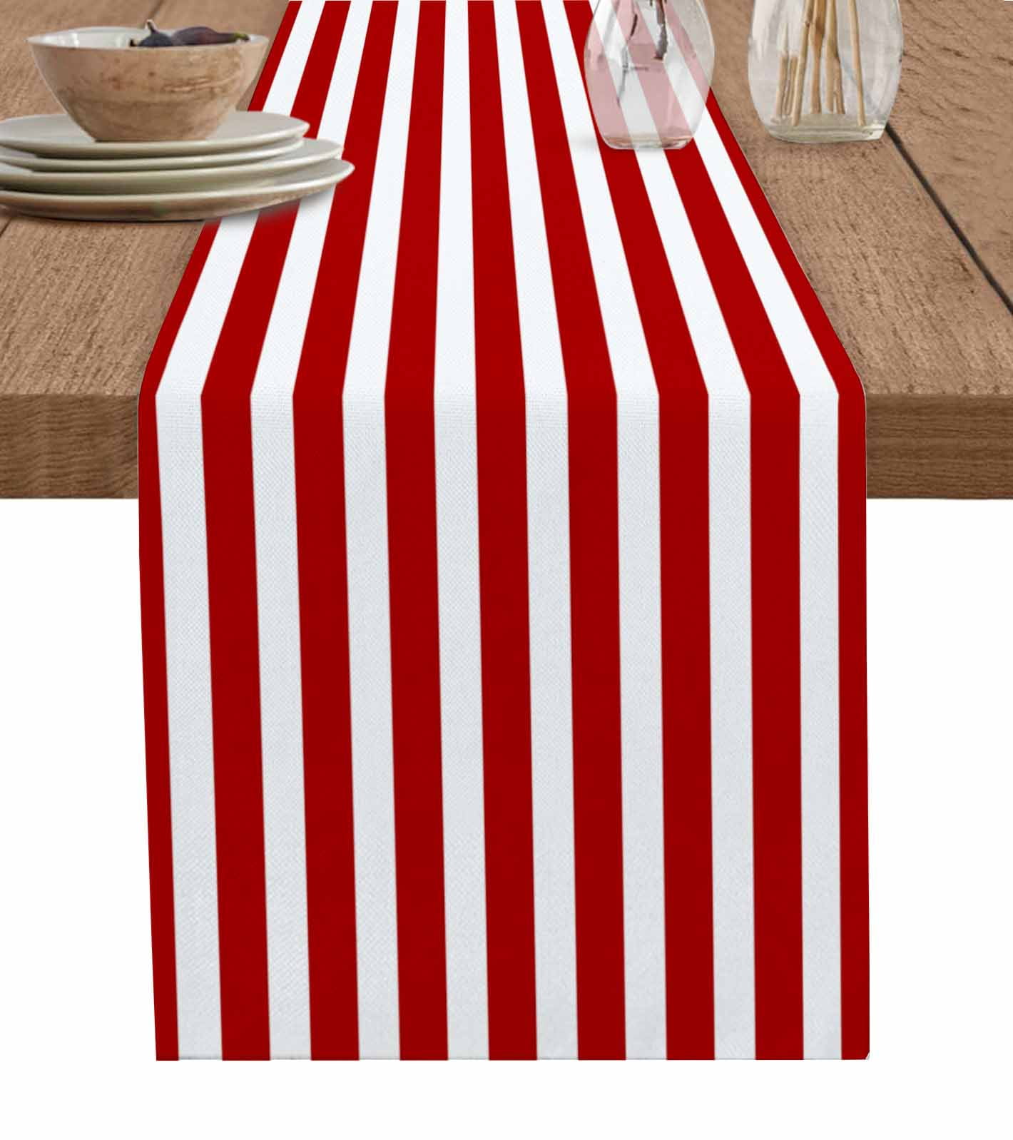 Red Striped Table Runner Christmas Farmhouse Red White Stripes ...