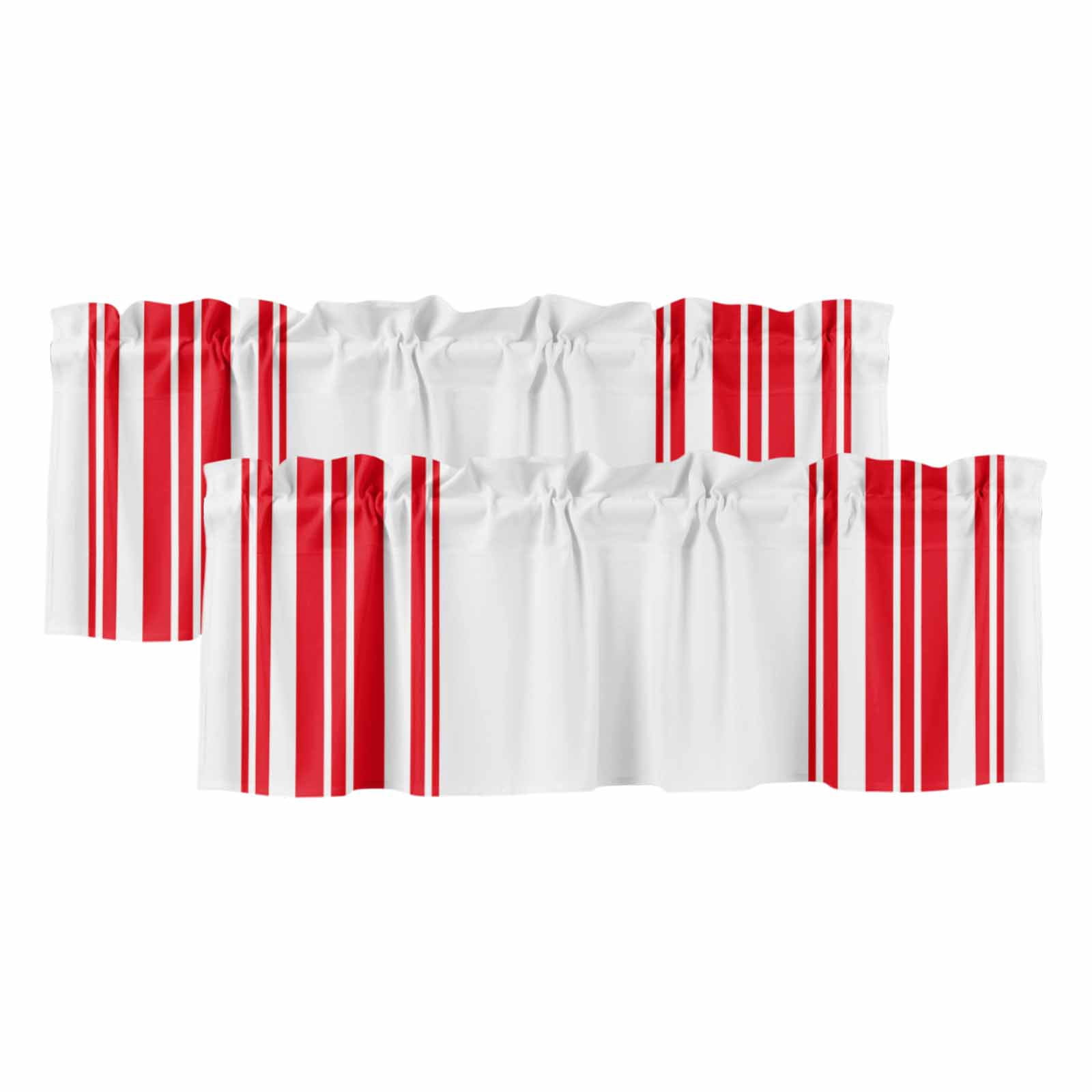 Red Striped Valances for Windows, Modern White Striped Abstract Art ...