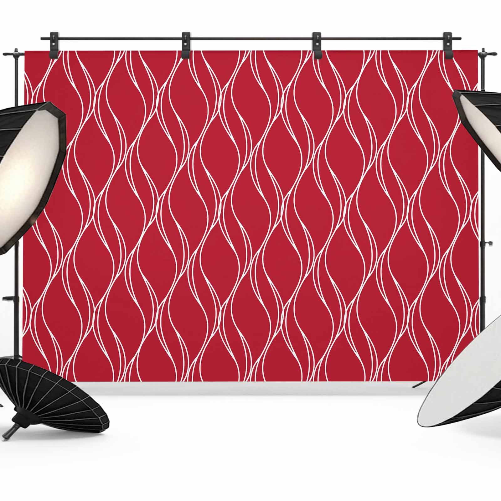 Red Stripes Line Photography Backdrop 8x6FT, Country Abstract Art Waves ...
