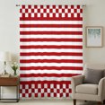 Red Stripes Sheer Curtains 96 Inches Long, Rustic Buffalo Plaid ...