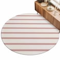 Red Strips Area Rugs 5' (Round) Classic Pink Lines Floor Rug Non Slip ...