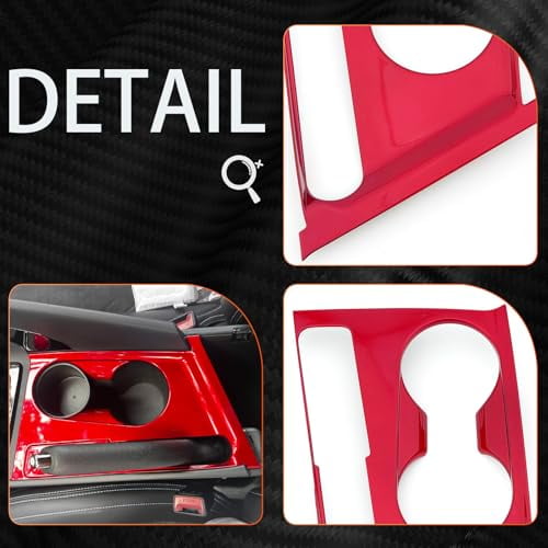 Red Style Central Gear Shift Panel Cover Center Control Cover Trim Car ...