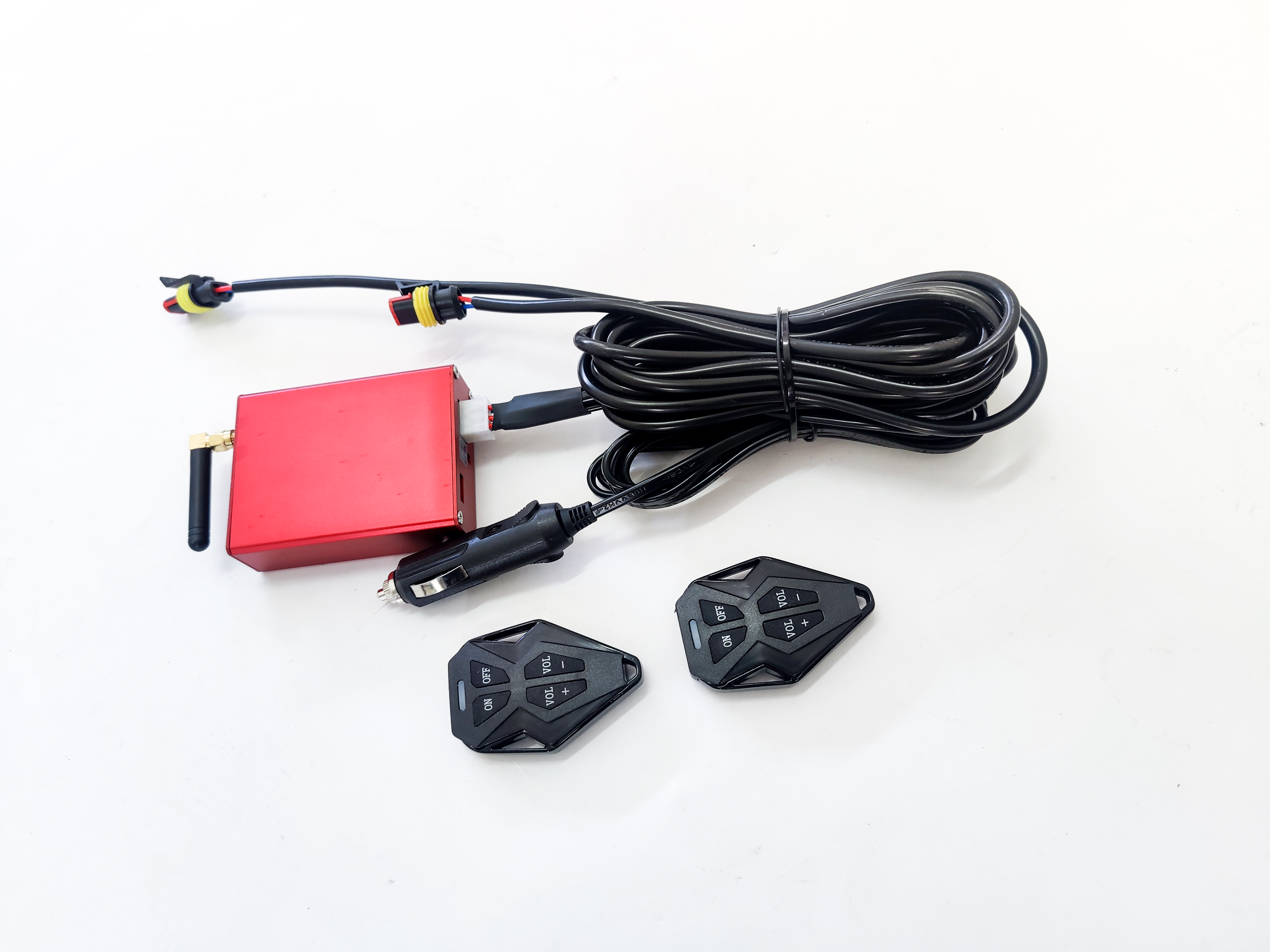 Red-Subject silencer control unit with remote control, Manual push ...