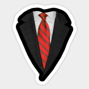 Red Suit Up! Realistic Suit And Tie Casual Graphic For Zoom Sticker ...