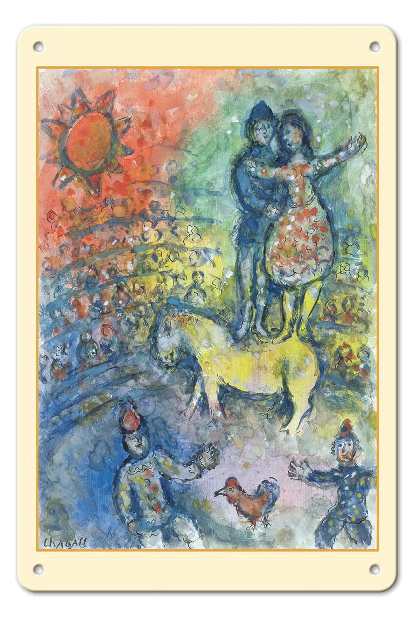 Red Sun at the Circus - Vintage Abstract Art by Marc Chagall c.1981 - 8 ...
