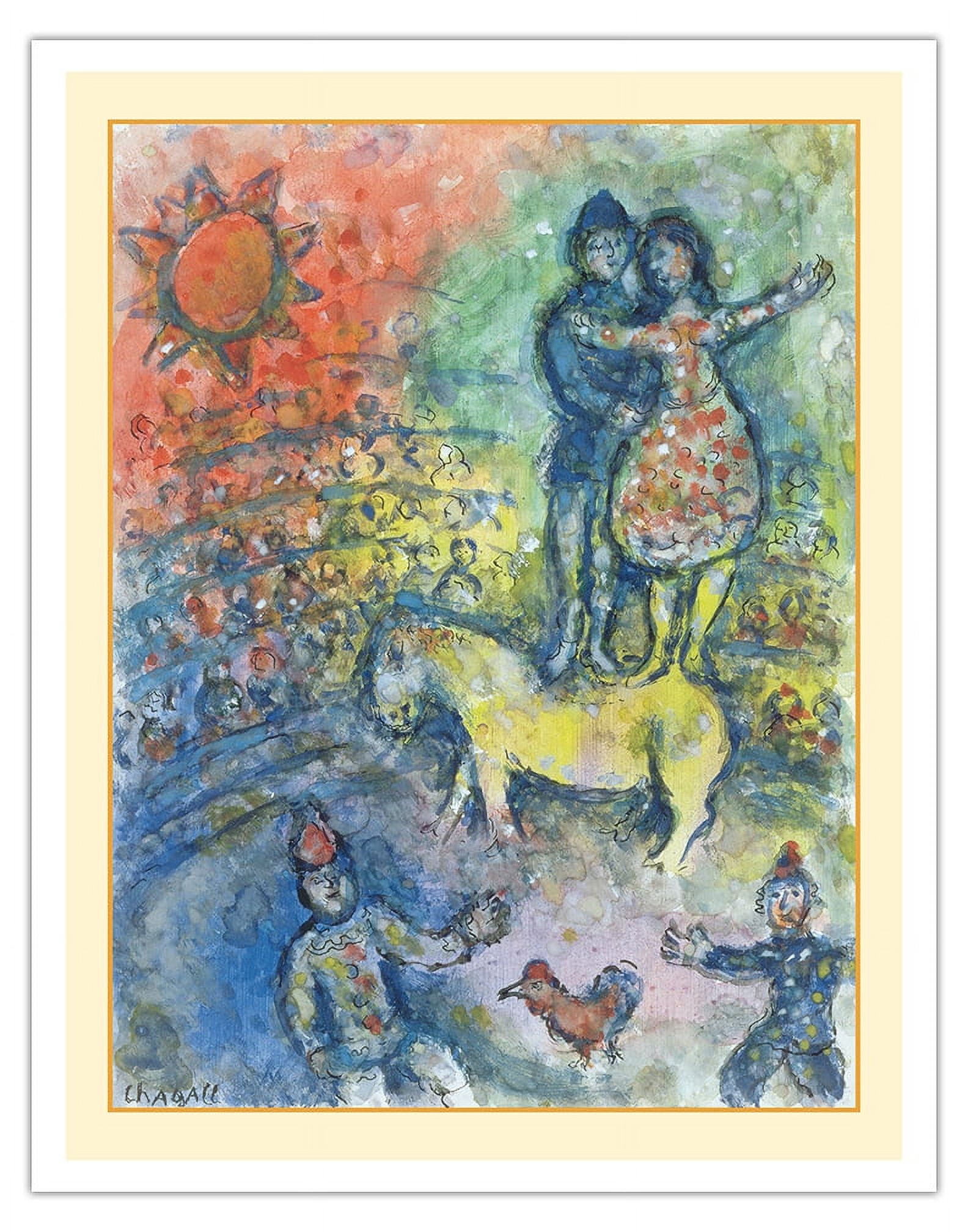 Red Sun at the Circus - Vintage Abstract Art by Marc Chagall c.1981 ...