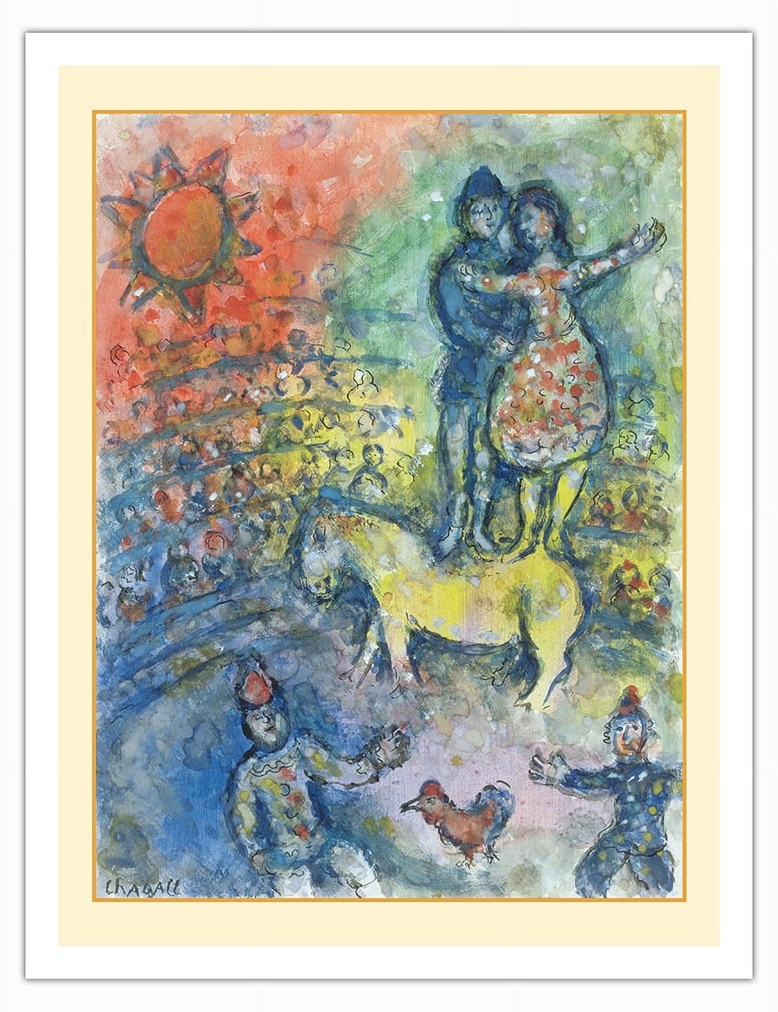 Red Sun at the Circus - Vintage Abstract Art by Marc Chagall c.1981 ...