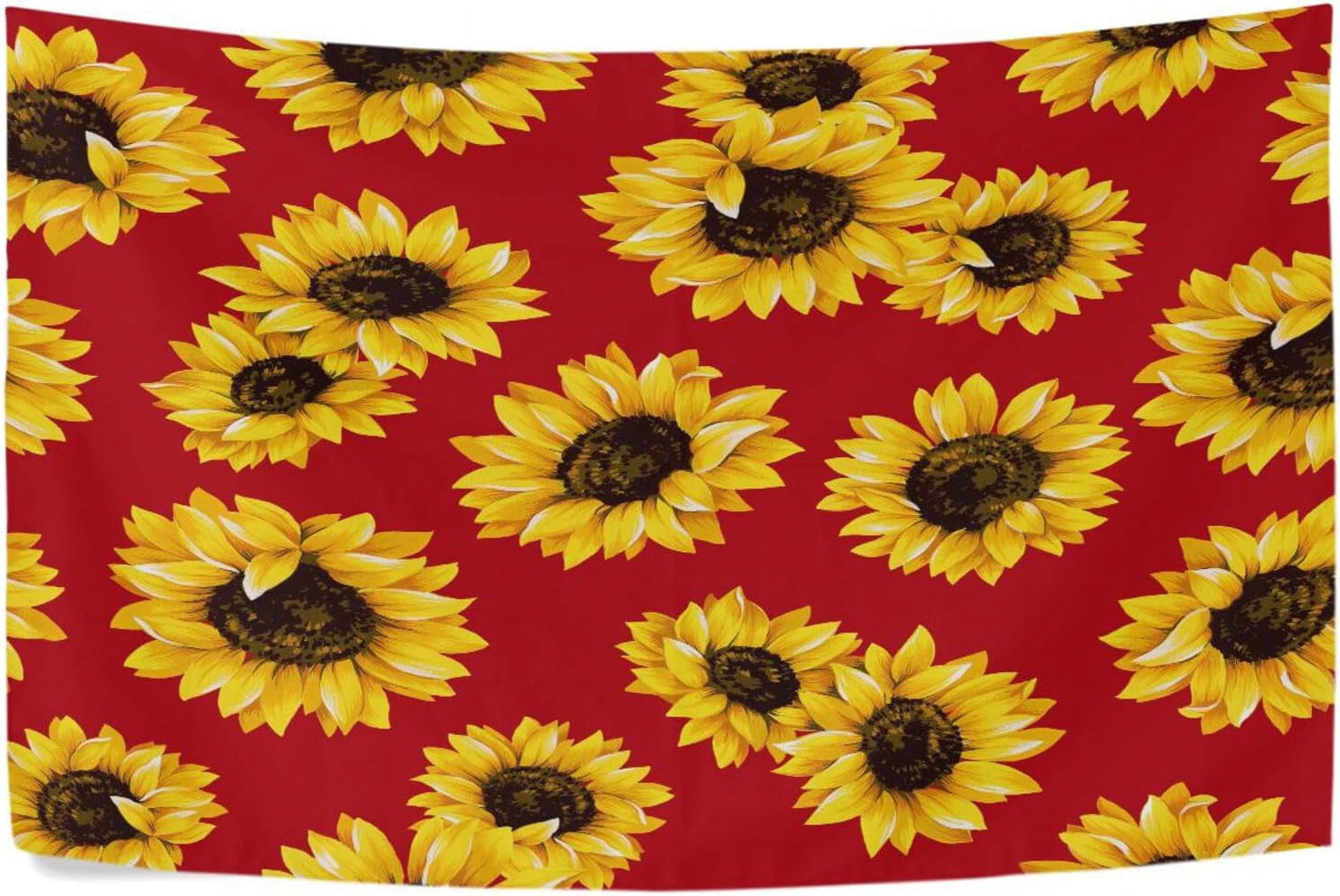 Red Sunflower Tapestry Aesthetic Tapestry Wall Hanging 80" x 60" Inches ...