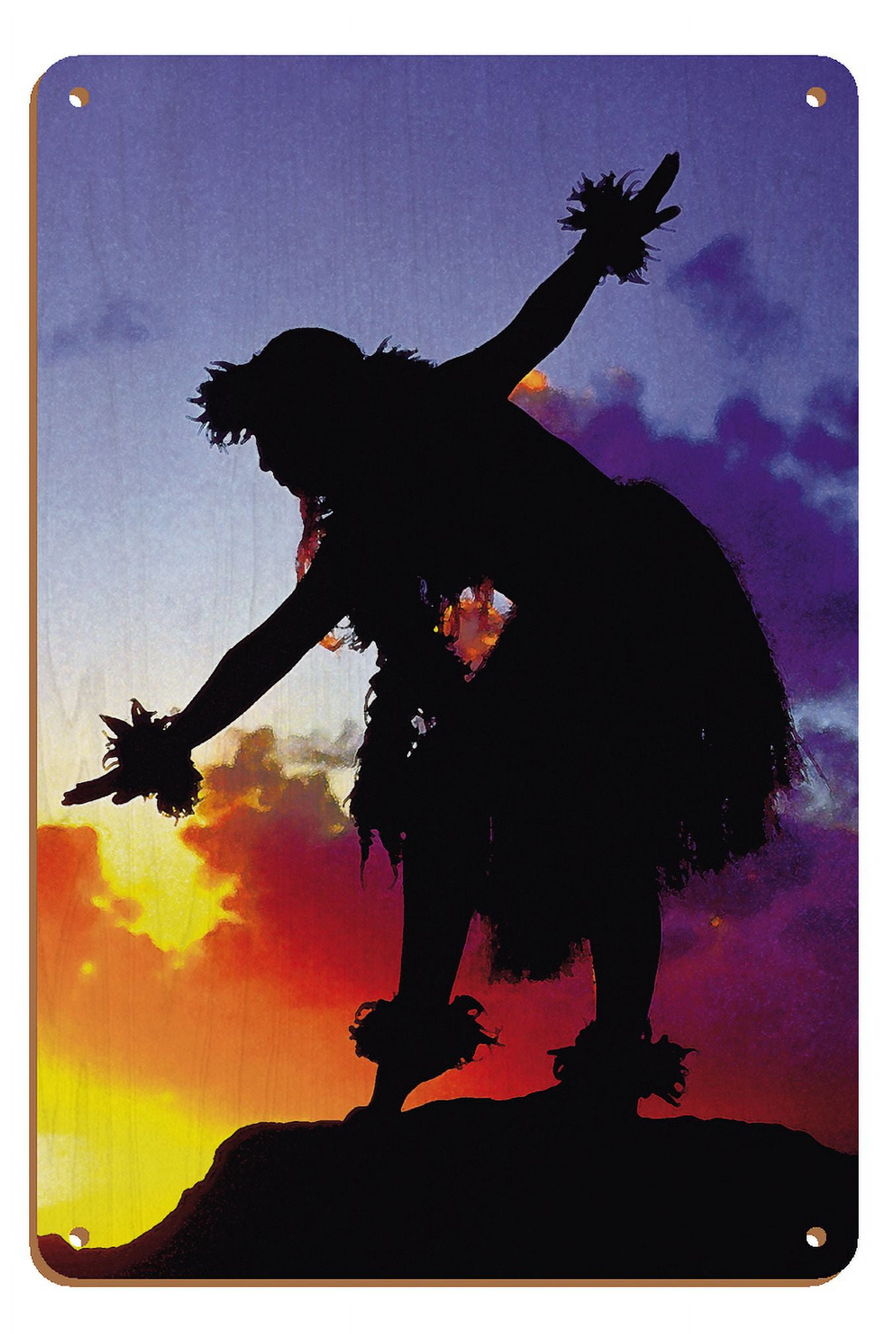 Red Sunset - Hawaiian Hula Dancer at Sunset - From an Original Color ...