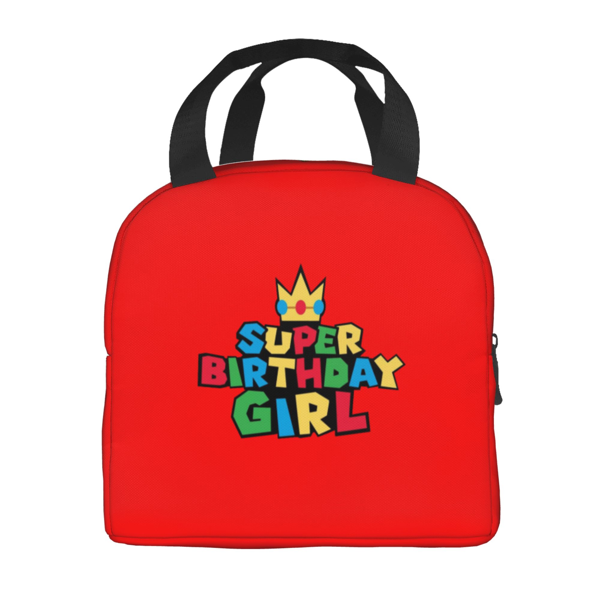 Red Super Birthday Mario Lunch Bag for Reusable Insulated Lunch Box for ...