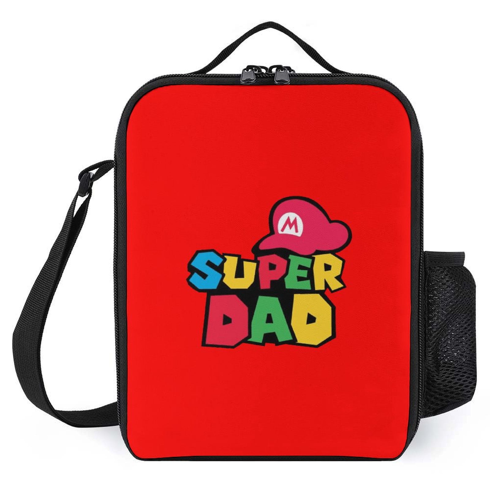Red Super Dad Mario Lunch Bag Waterproof Reusable Insulated Lunch Bags ...