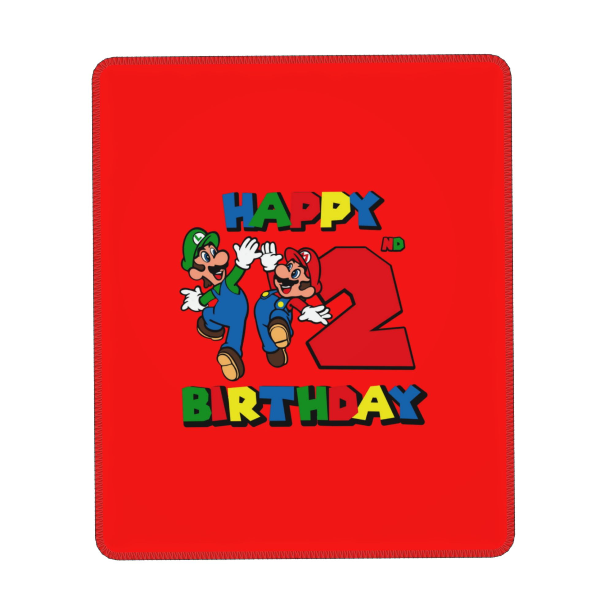 Red Super Mario Happy Birthday 2nd Rubber Lock Edge Mouse Pad (Vertical) Office Game Mouse Pad ...