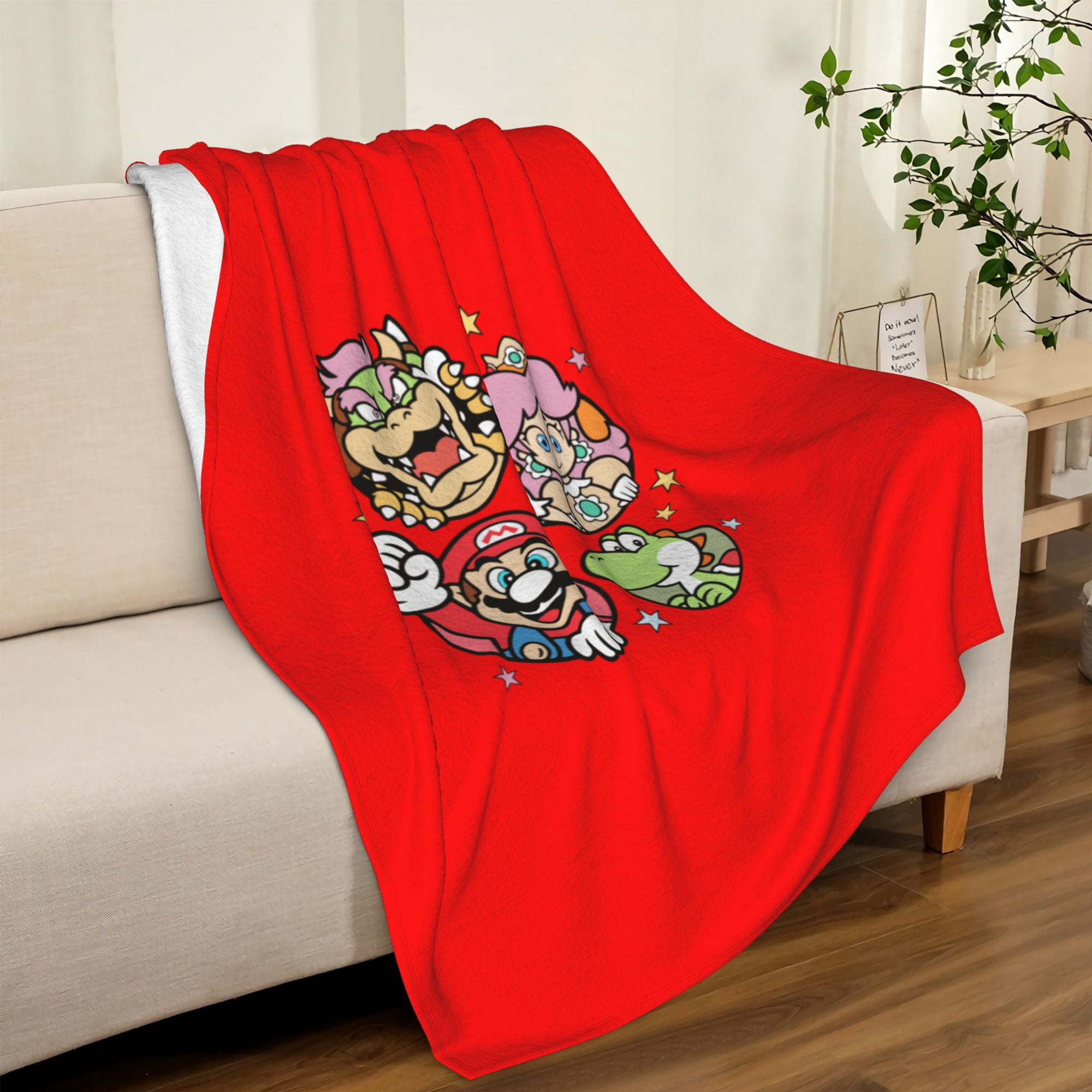 Red Super Mario Kid's Throw Blanket - Plush 280GSM-40"x60" Throw ...
