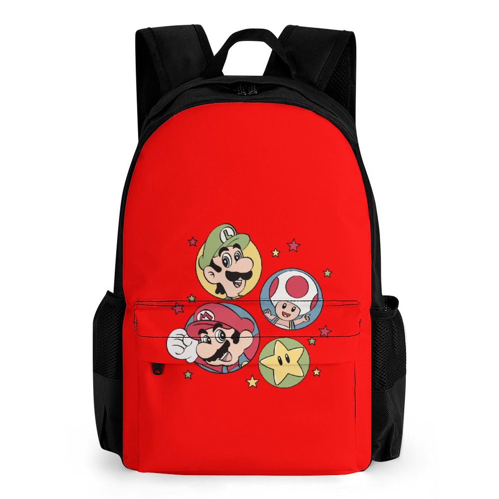 Red Mari-o Luigi Backpack with Adjustable Straps, Multiple Pockets ...
