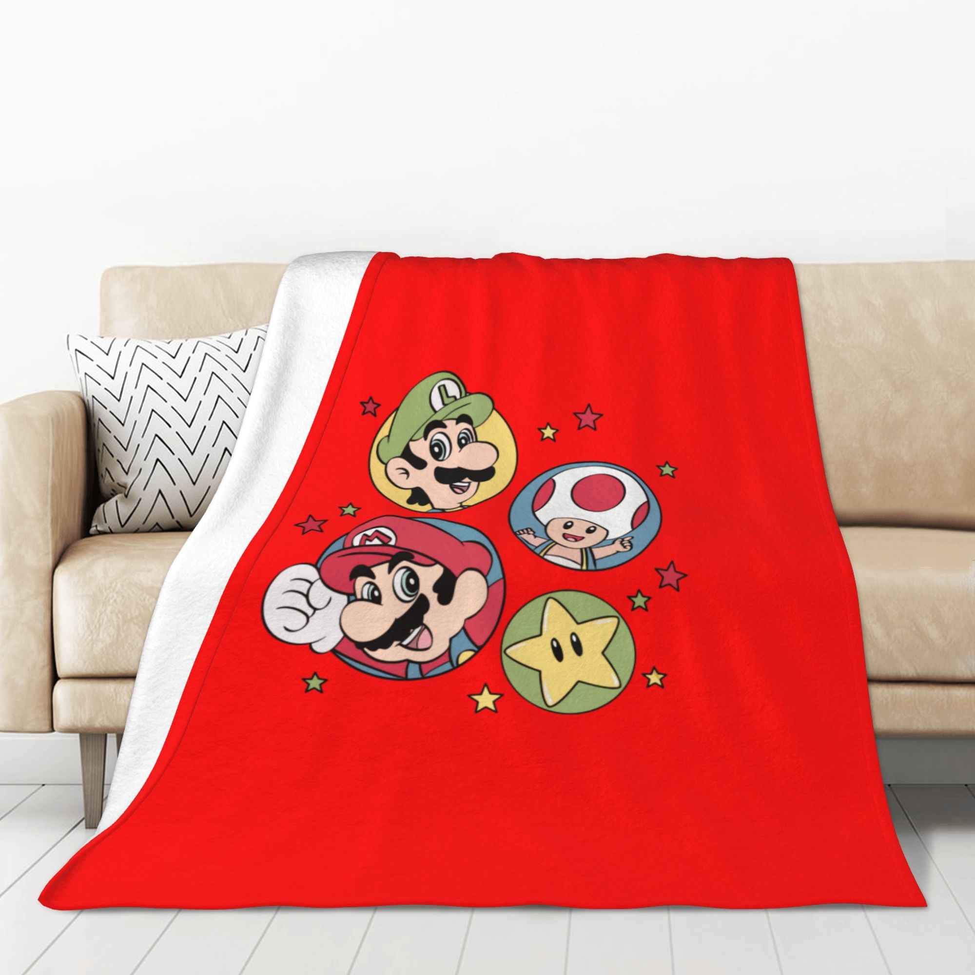 Red Super Mario Luigi Blanket for Men Women Plush 320GSM-50"x70" Throw ...
