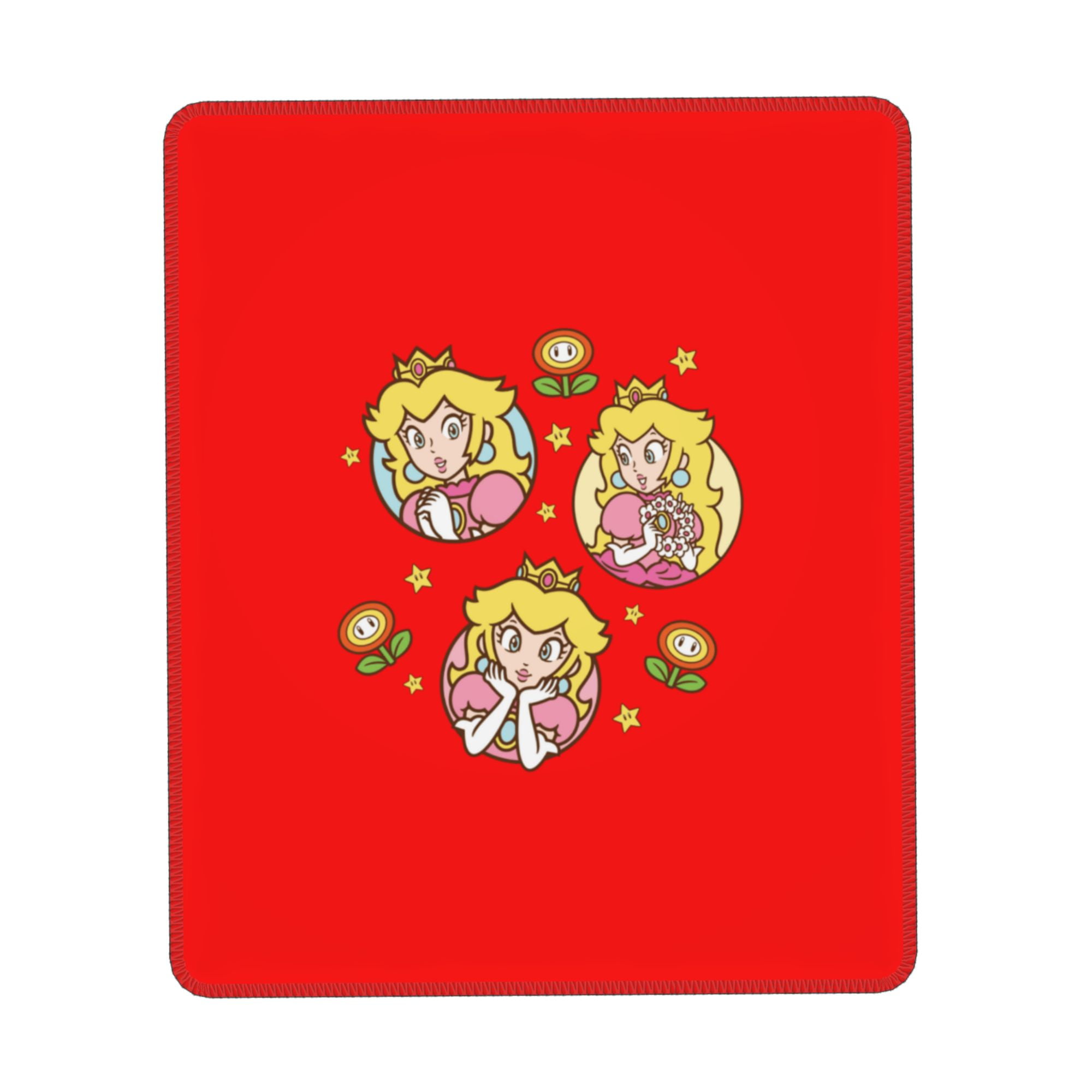 Red Super Mario Princess Rubber Lock Edge Mouse Pad (Vertical) Office ...