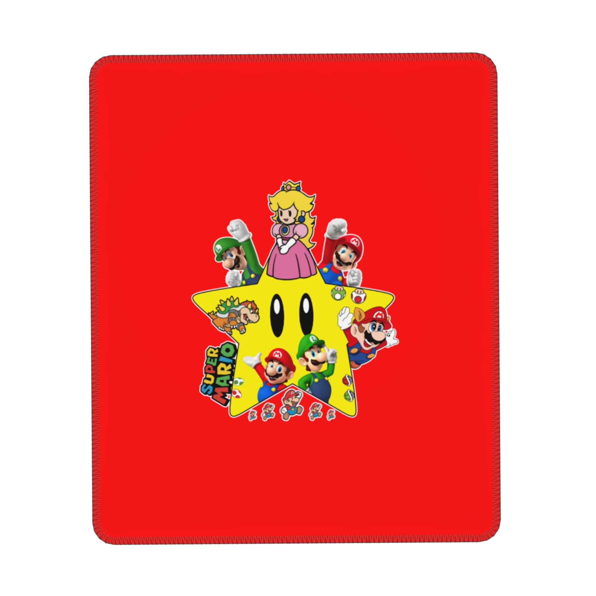 Red Super Mario Star Rubber Lock Edge Mouse Pad (Vertical) Office Game ...