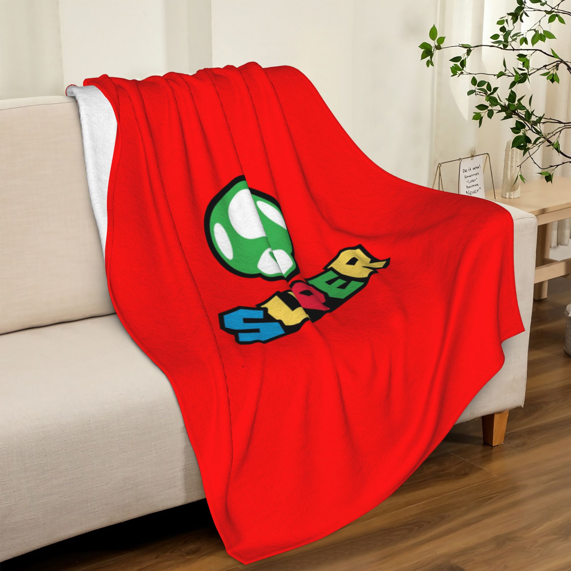 Red Super Mario Toad Kid's Throw Blanket - Plush 320GSM-40"x60" Throw ...