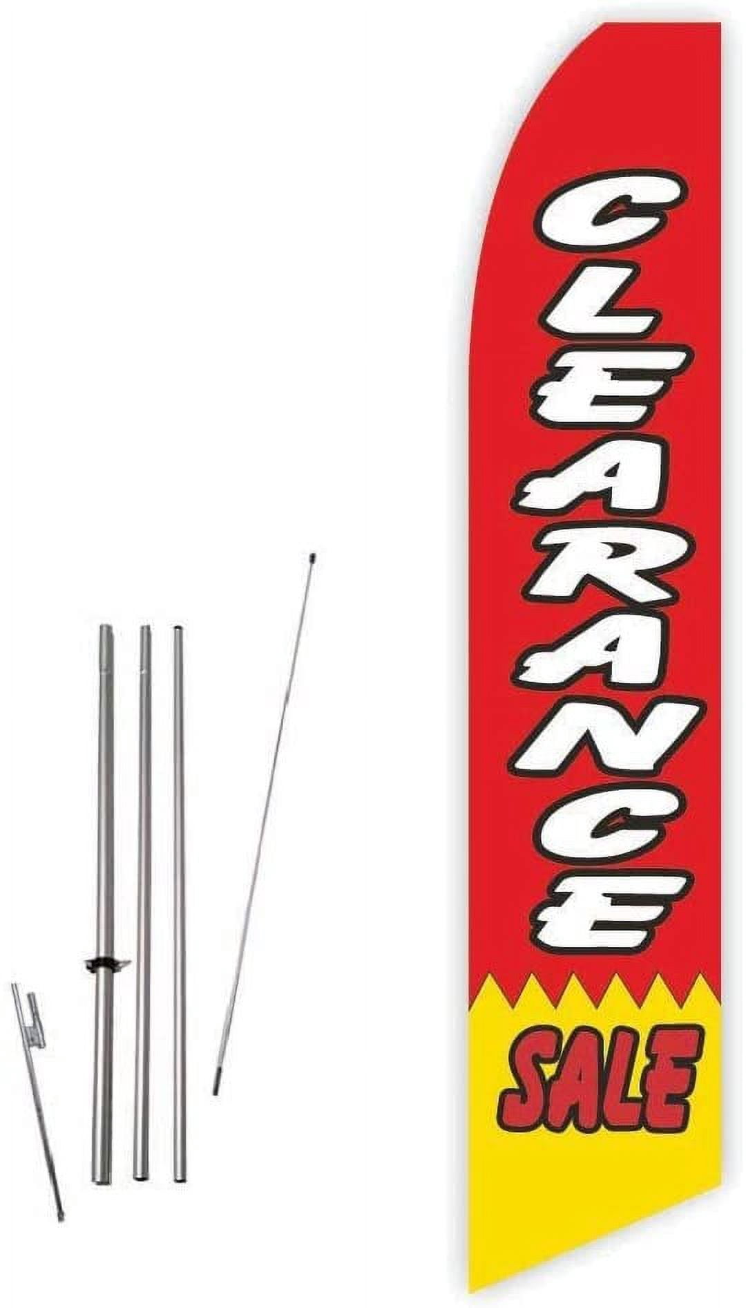 Red Super Novo Feather Flag - Complete with 15ft Pole Set and Ground ...