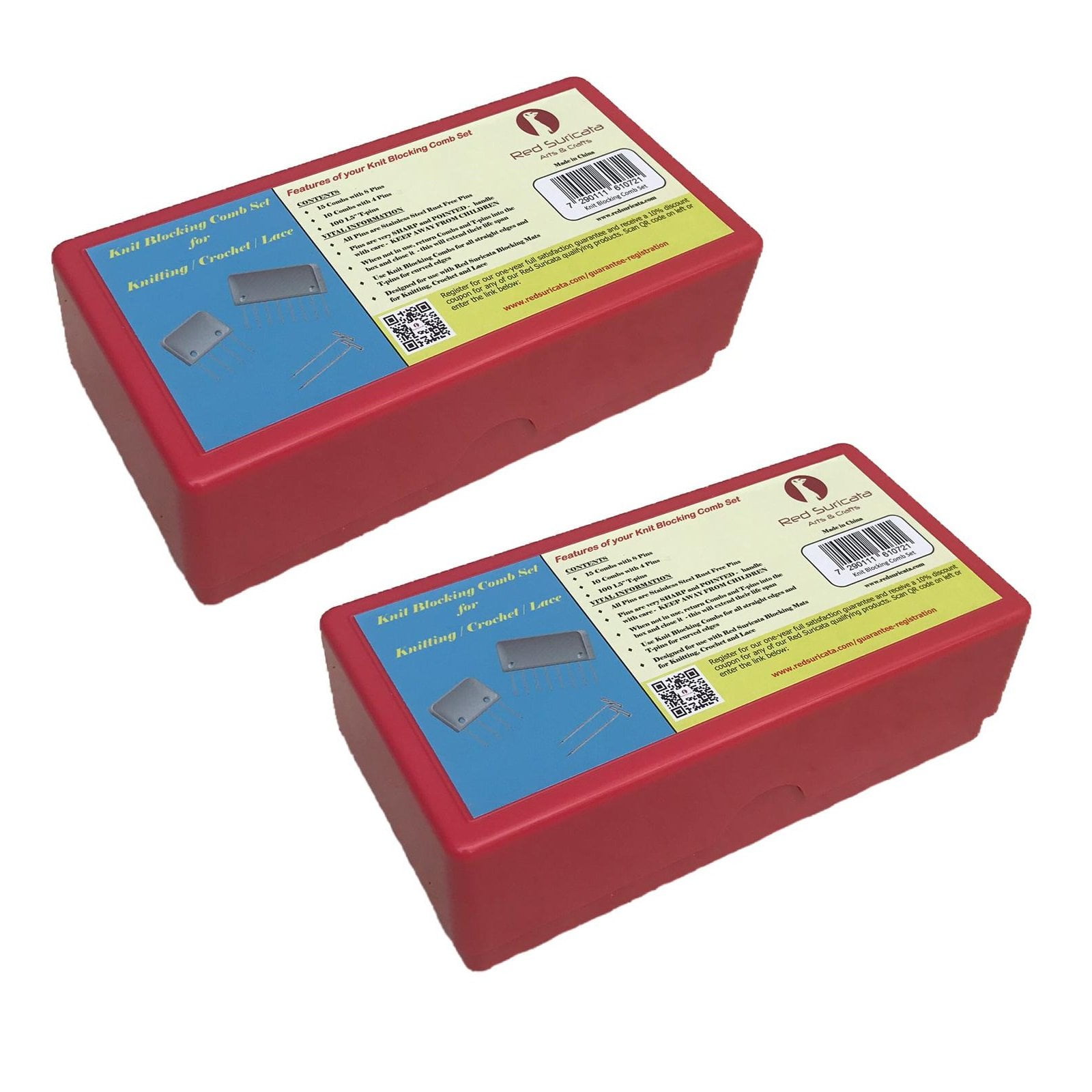 Red Suricata Knit Blocking Combs – 2-Pack of Set of 25 Combs + Extra ...