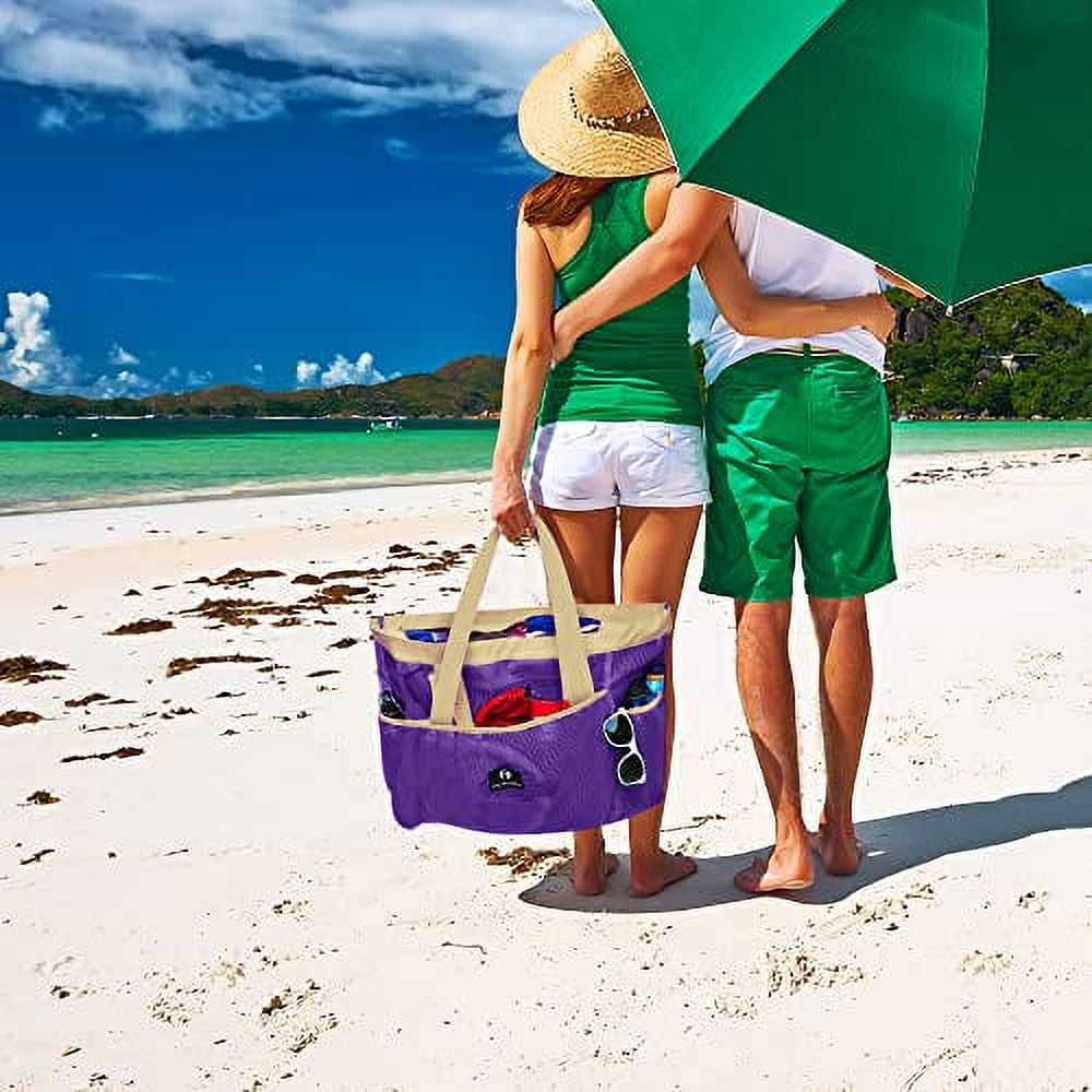 Red Suricata Mesh Beach Bag with Zipper - Extra Large Beach Tote Bag ...