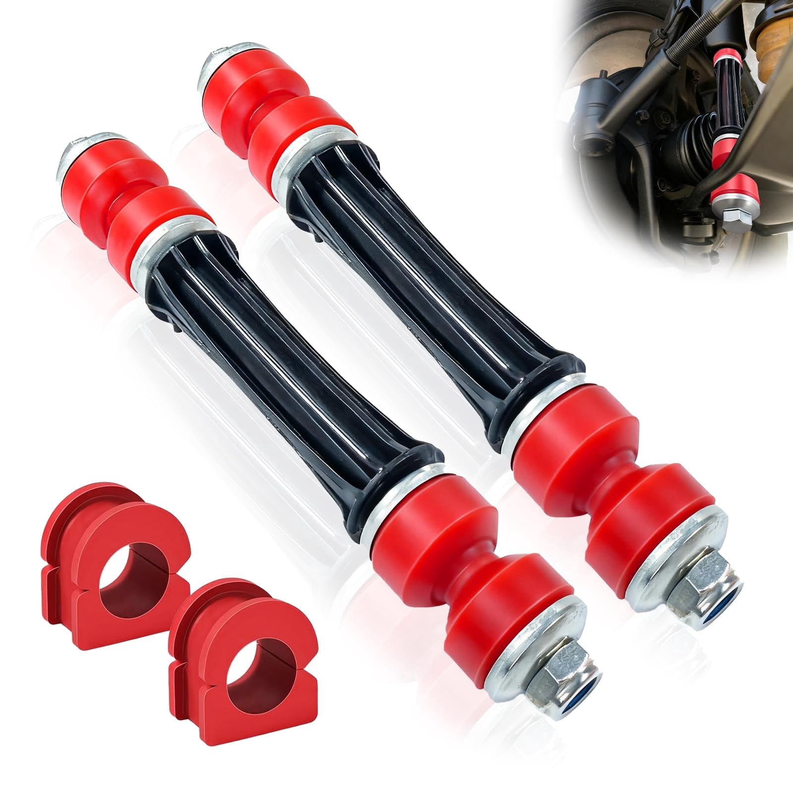 Red Sway Bar Links Bushings for Silverado Sierra Cadillac Escalade ...