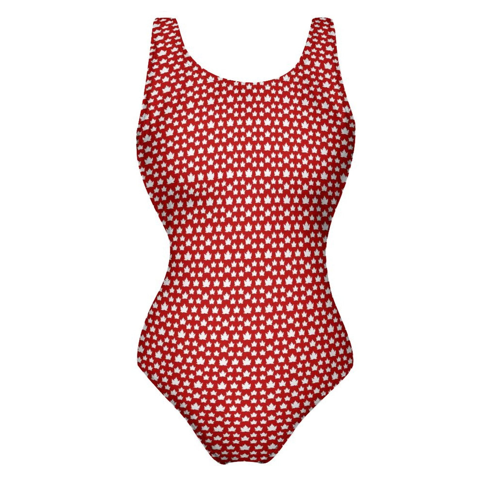Red Swimsuit Canada Flag Swimwear OnePiece Surfing DIY Bodysuit ...