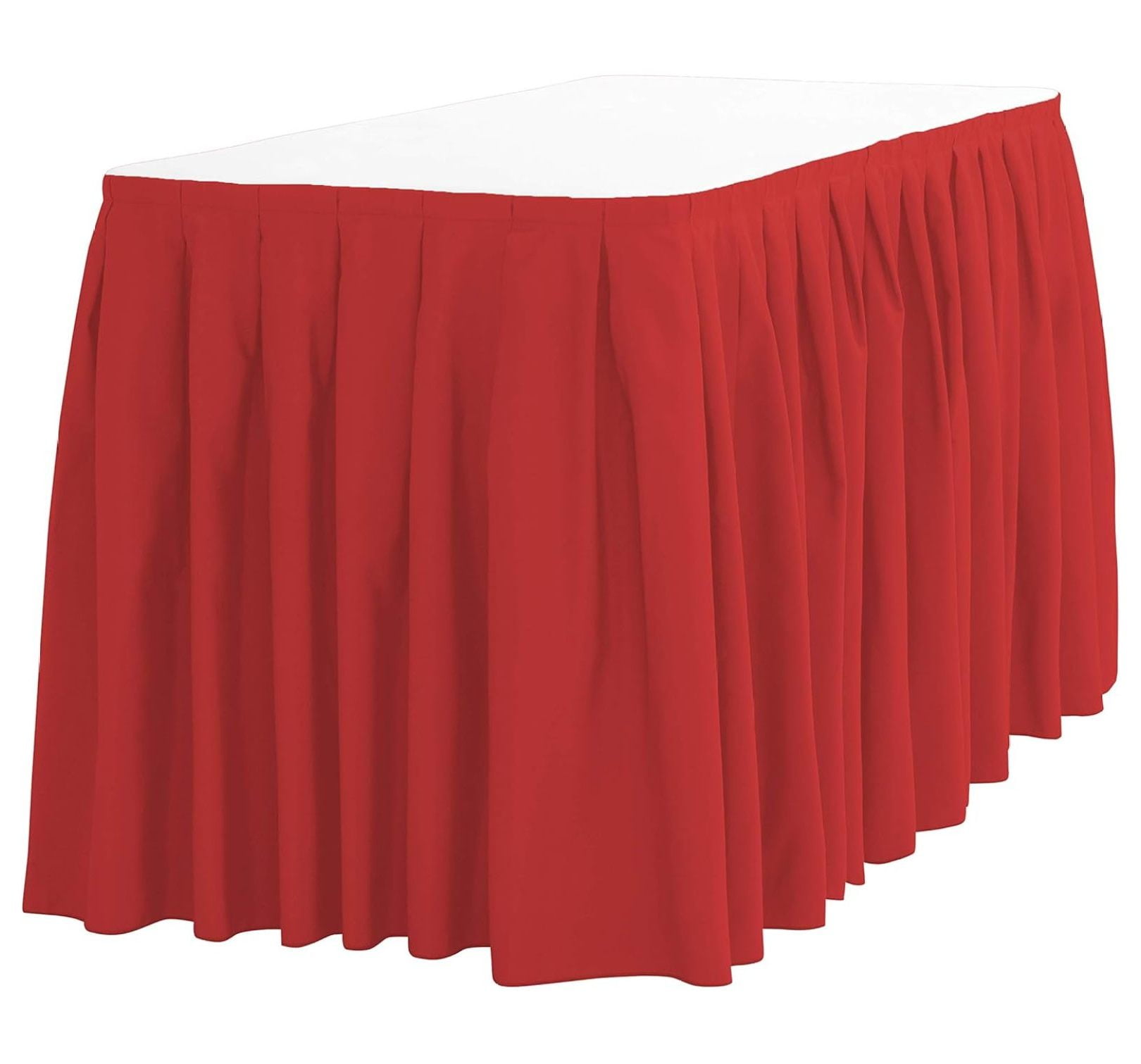 Red Table Skirt for 4 Feet Rectangular or Inch Round Table-14 ft ...