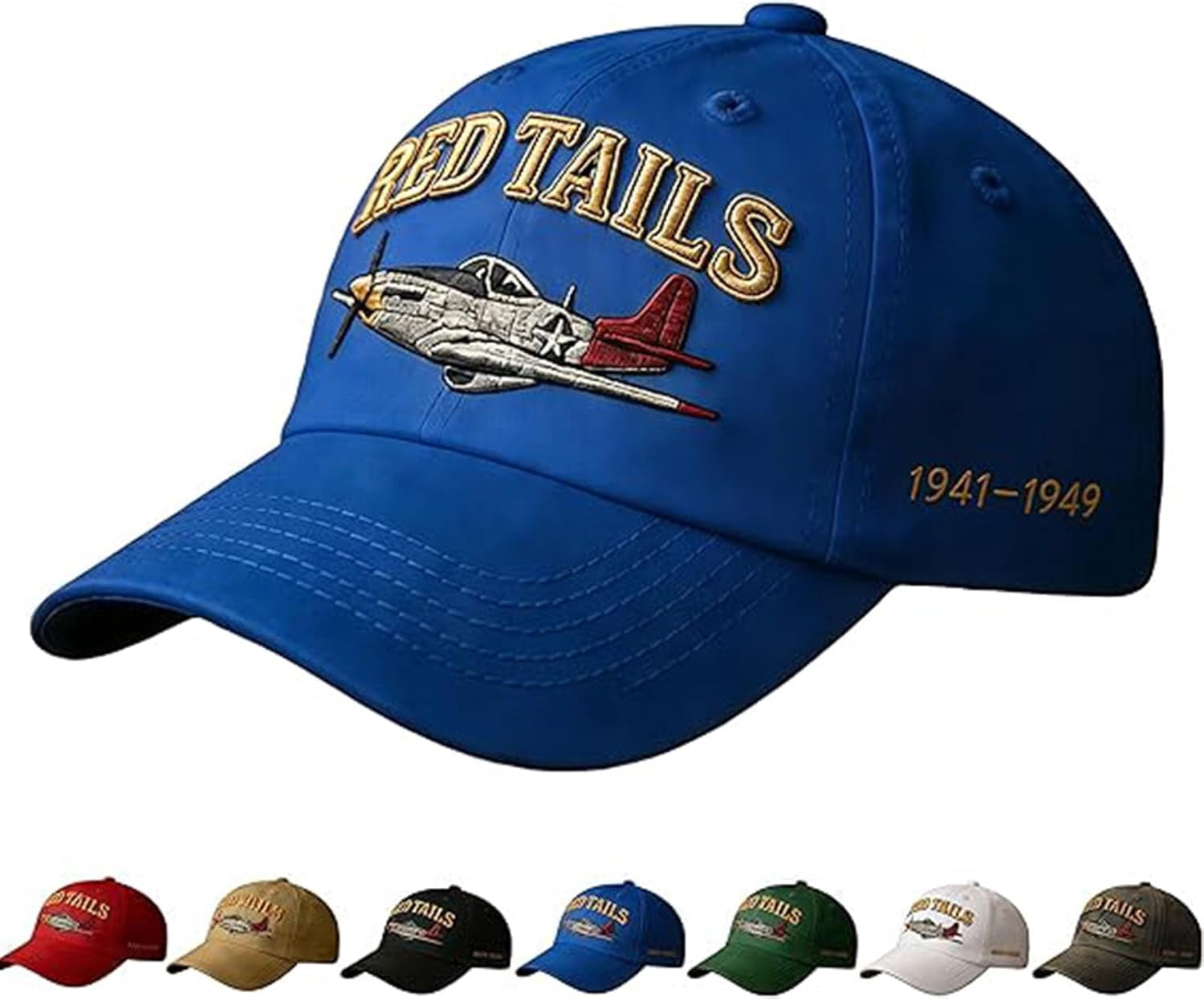 Red Tail Pilot Heritage Baseball Cap | Vintage Embroidered Historical ...