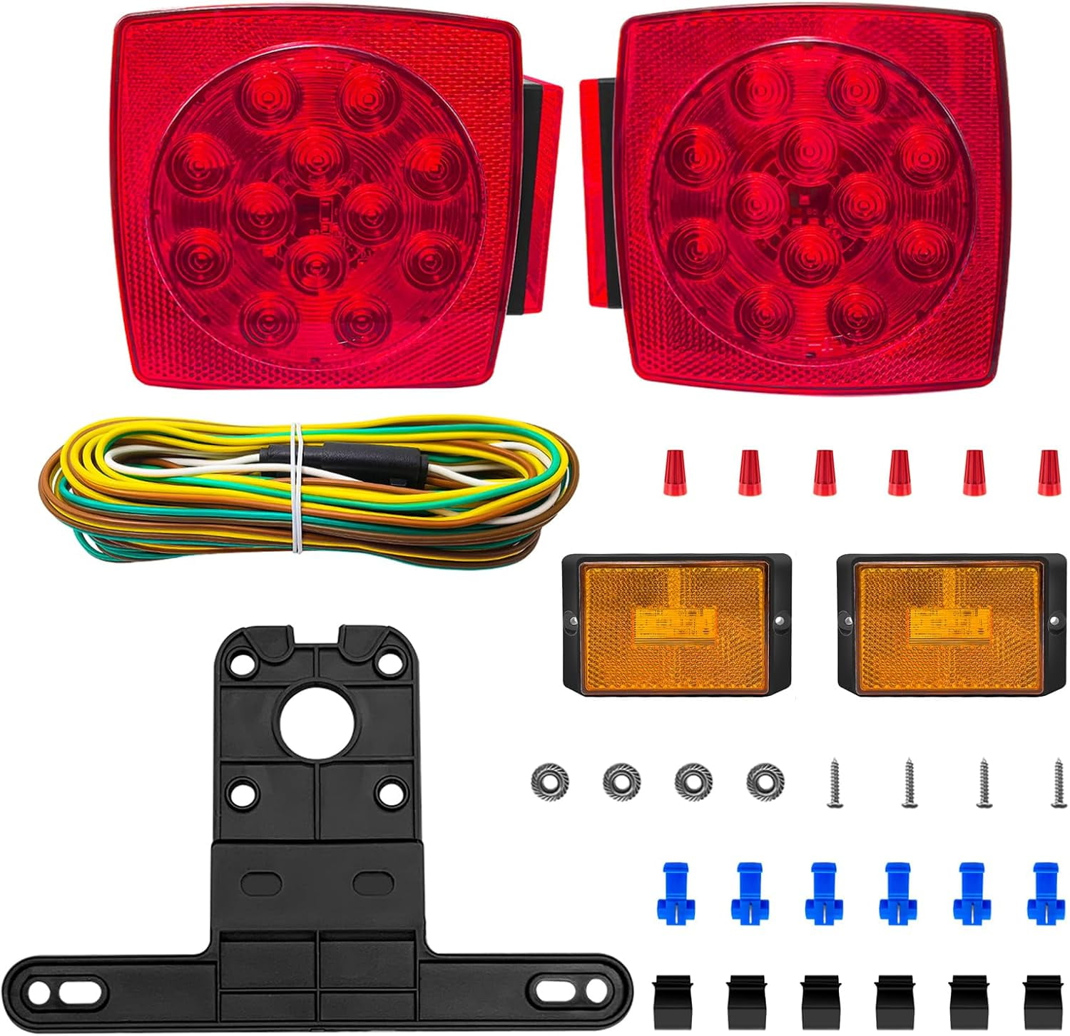Red Tail Trailer Light kit, Wiring Harness 12V Submersible Side Marker ...