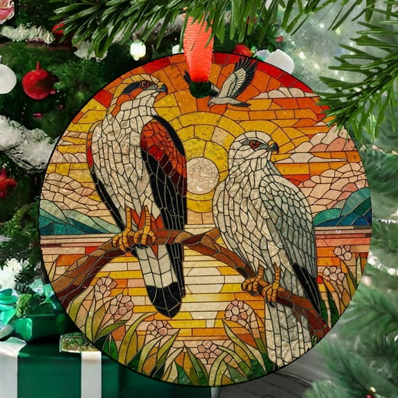 Red Tailed Hawk couple on branch GLASS Hanging, Bird Nerd, Sunset ...