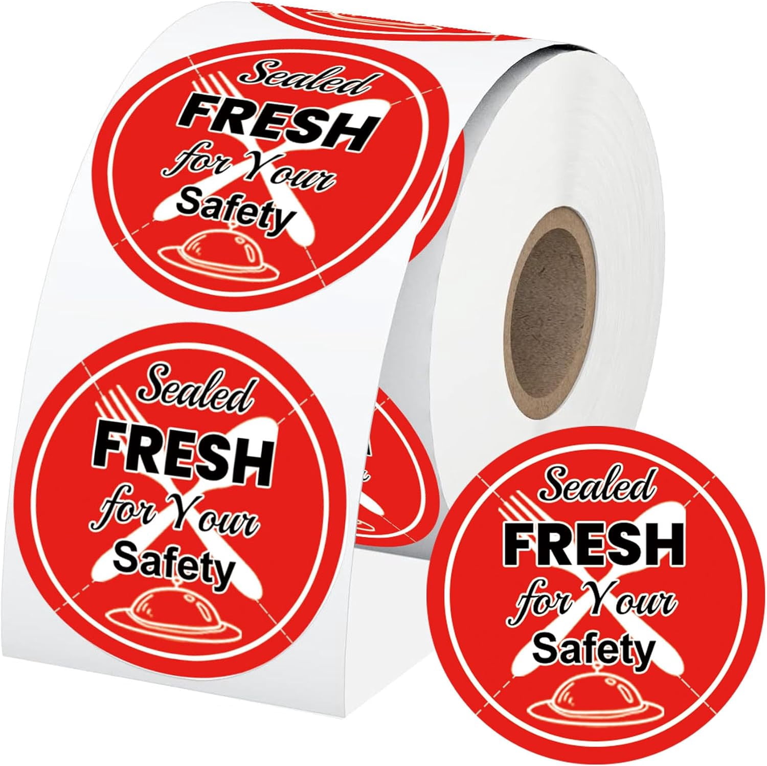 Red Tamper Evident Food Sealed for Freshness and Safety Stickers 2 Inch ...