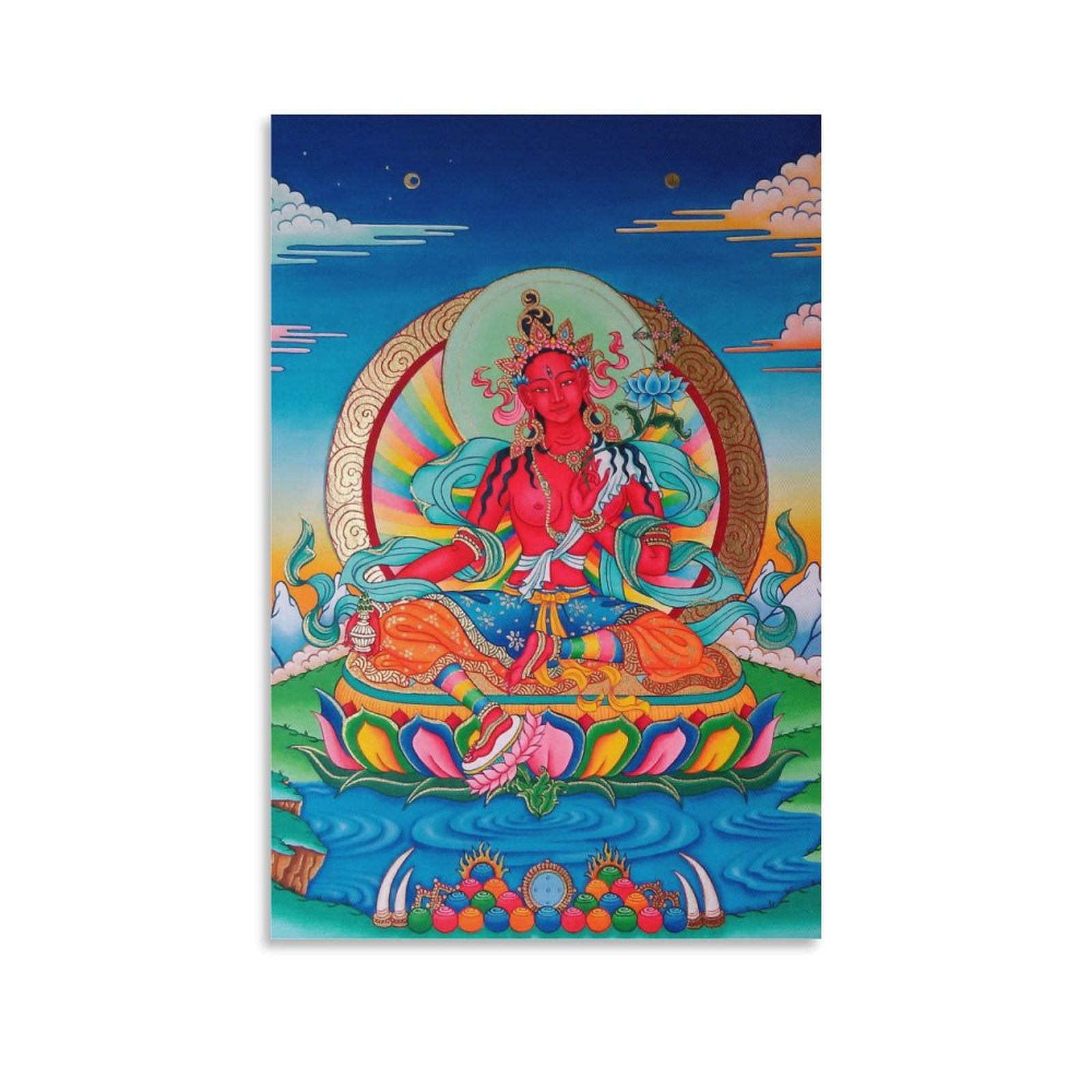 Red Tara Mother Goddess Tibetan Thangka Painting Poster Cool Artworks ...