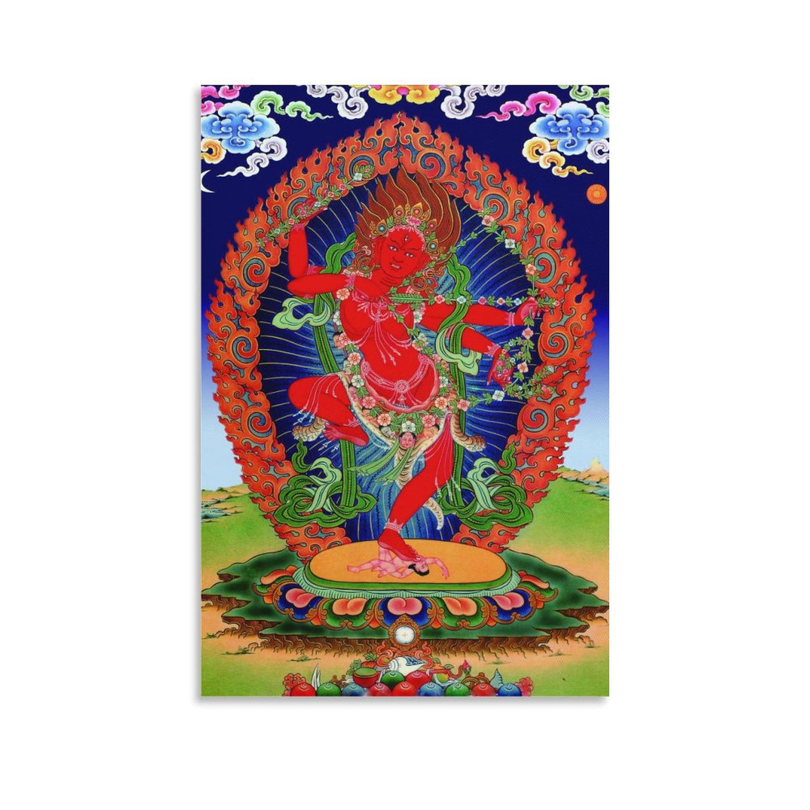 Red Tara Tibetan Thangka Artworks Canvas Poster Wall Art Picture Prints ...
