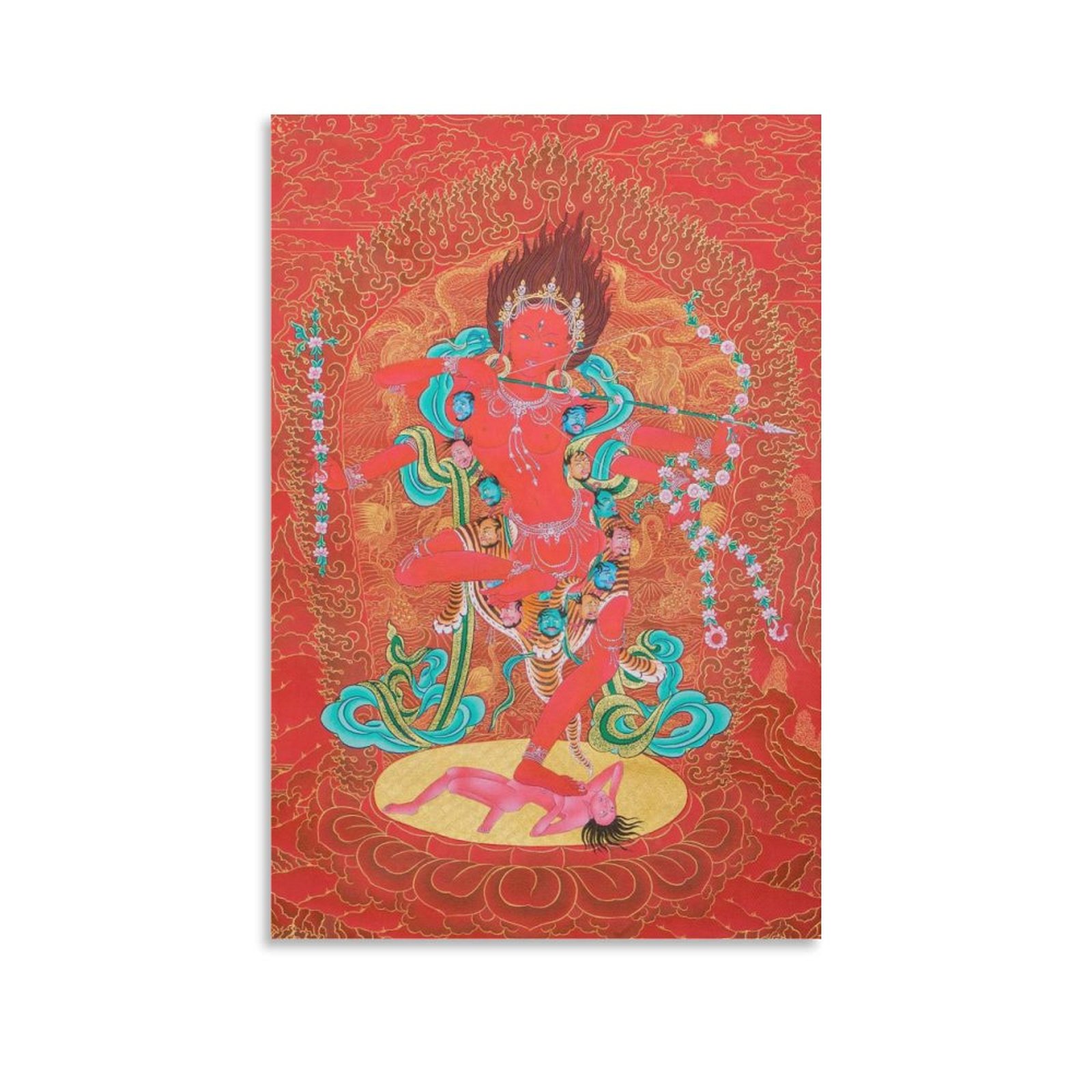 Red Tara Tibetan Thangka Posters Poster Cool Artworks Painting Wall Art ...