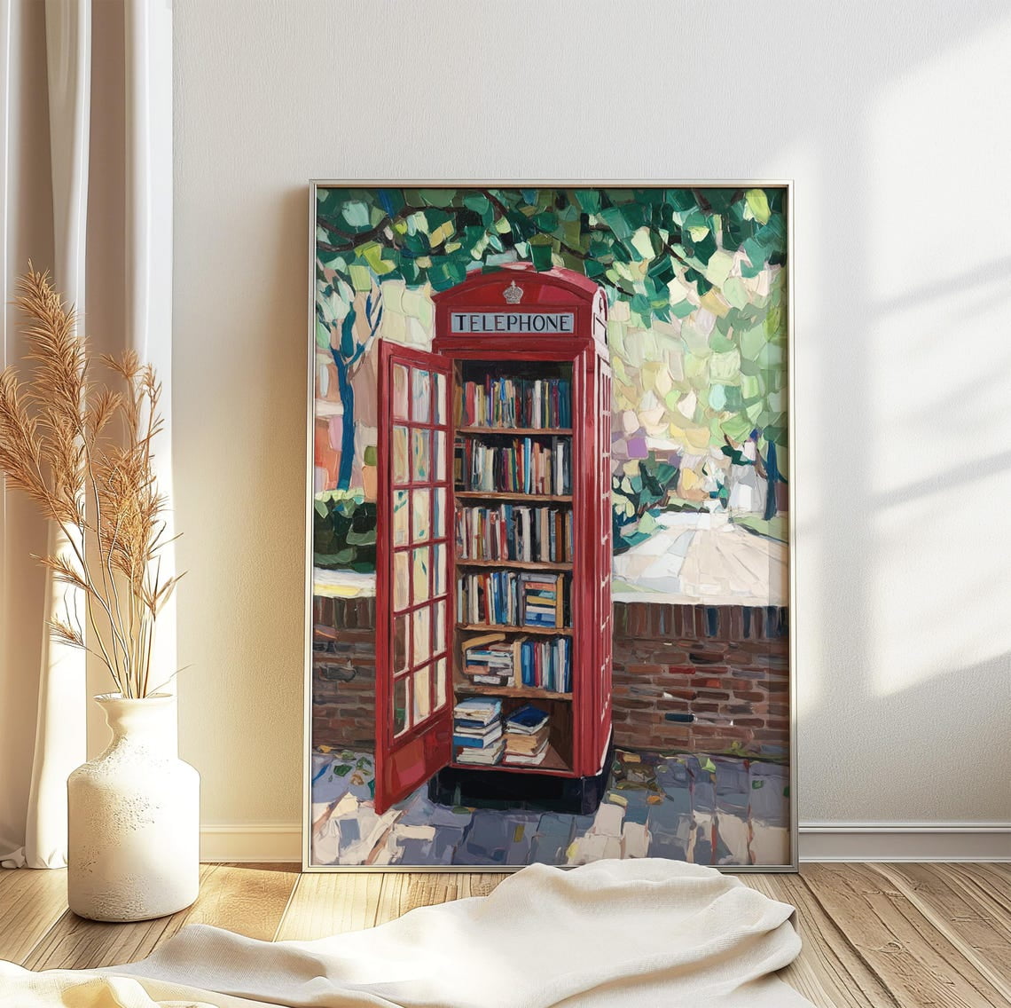 Red Telephone Box Poster, London Print, Book Book Lovers Gift, Antique ...
