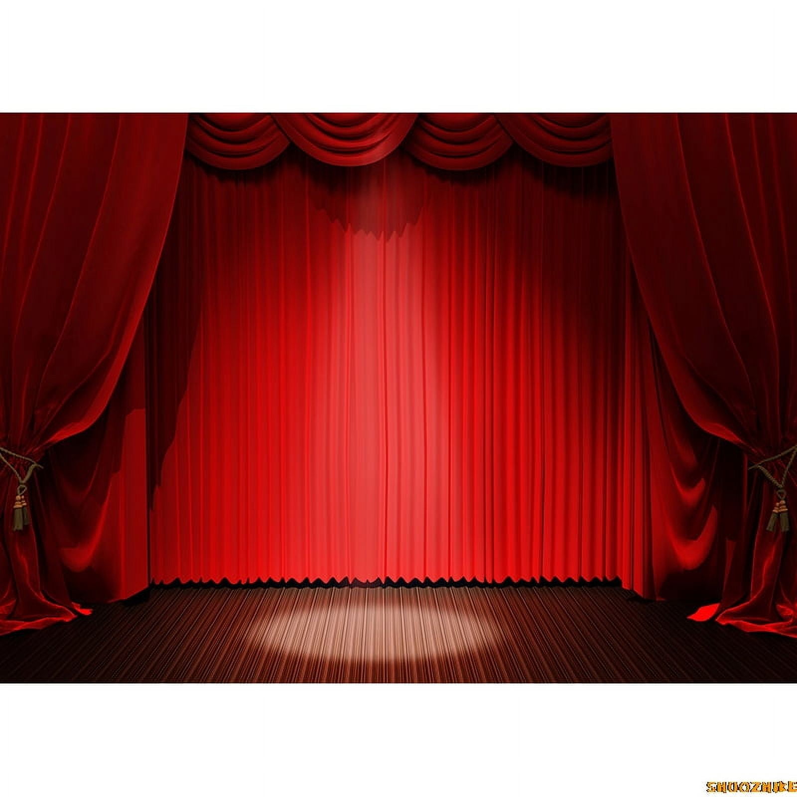 Red Theater Podium Stage Op Curtain Spotlight Photography Backdrops ...