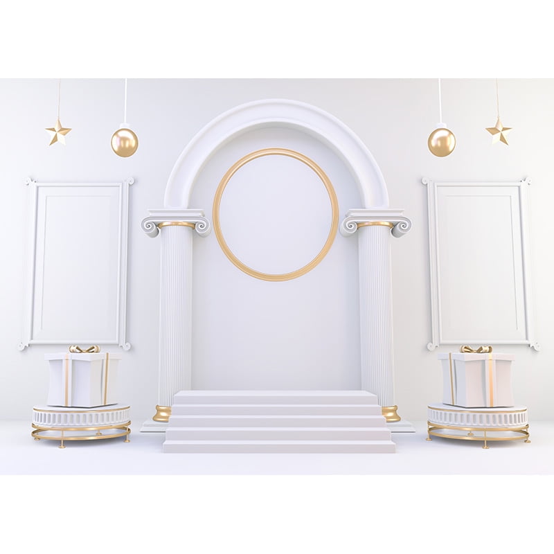 Red Theater Podium Stage Open Curtain Spotlight Photography Backdrops ...