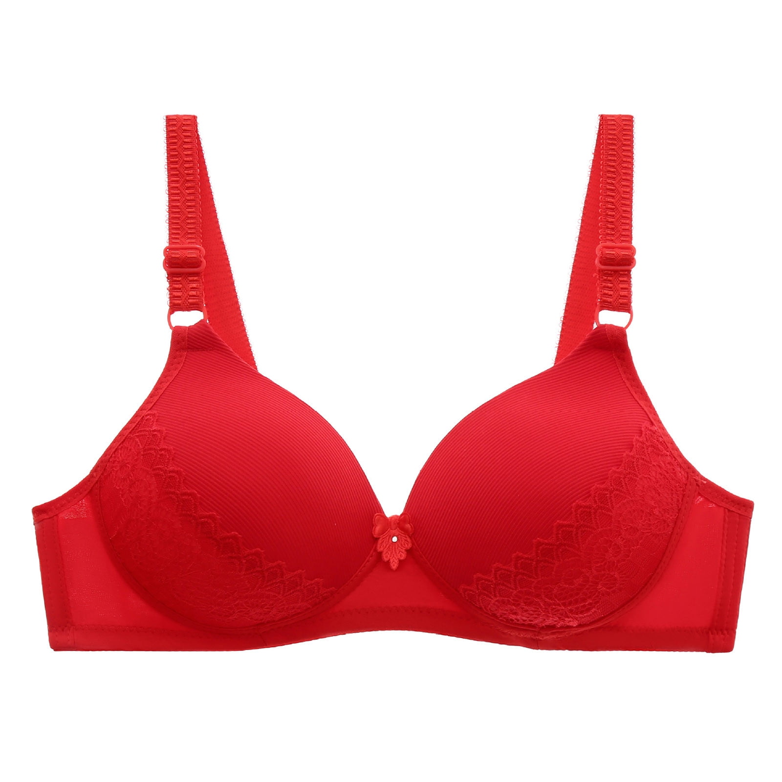 Red Thin Adjustable Plaid Seamless Wireless Basic for Juniors Spaghetti Strap Lace Spandex Loose ...