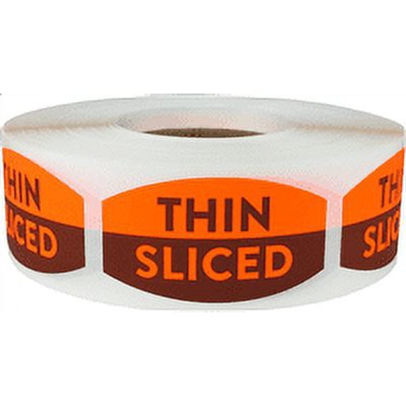 Red Thin Sliced Grocery Store Food Labels .75 x 1.375 Inch 500 Total ...